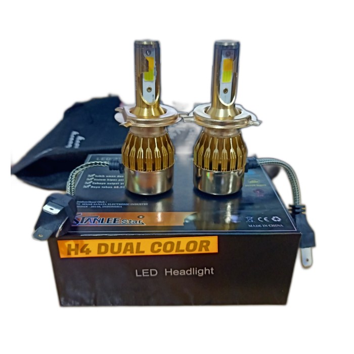 Jual Bohlam/Lampu STANLEE STAR LED H4 DUAL Colour 2 Warna (1 set ...