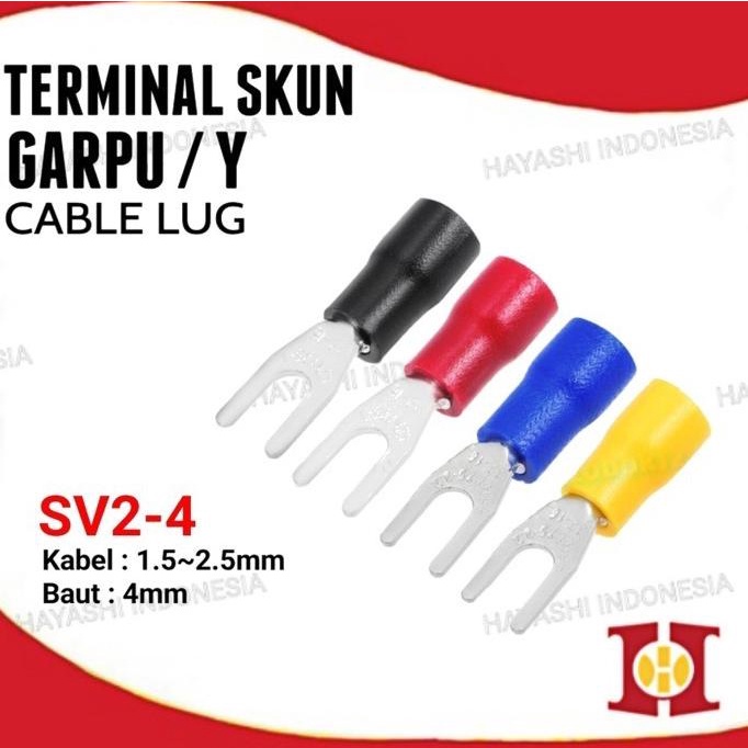 Jual Kabel Skun Y Fork Isolasi SV2-4 Cable Lug Terminal Sekun | Shopee Indonesia