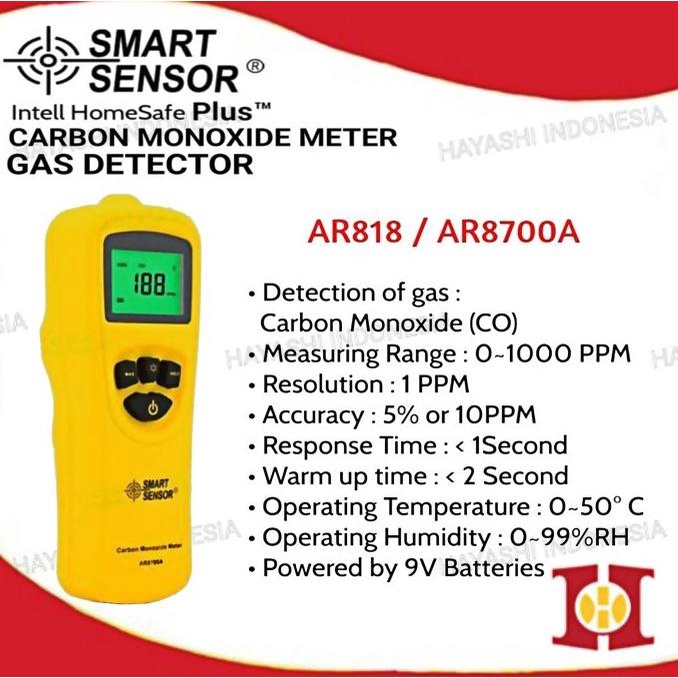 Jual Gas Sensor Alat Ukur Deteksi Carbon Monoxide Meter AR818 AR8700A ...