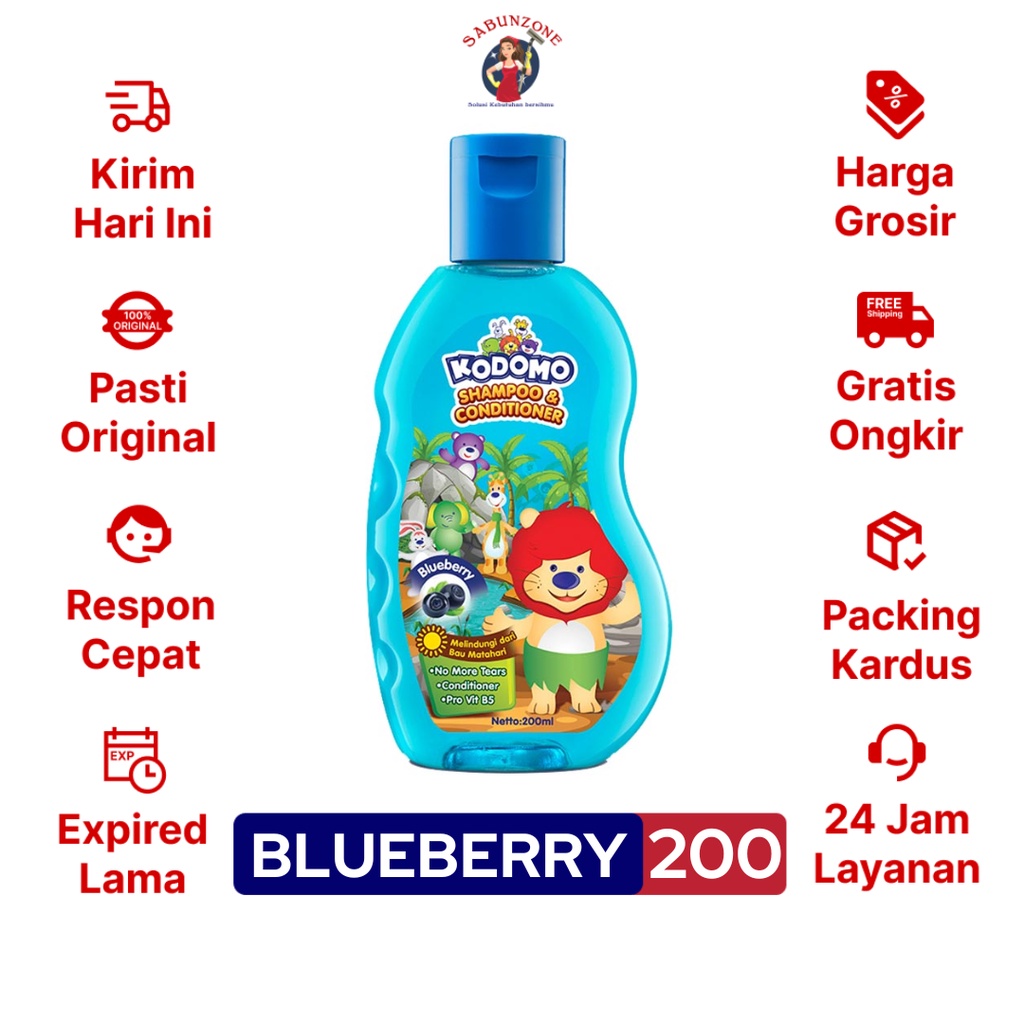 Jual Kodomo Shampoo & Conditioner Gel Blueberry Biru 200 ml | Shopee Indonesia