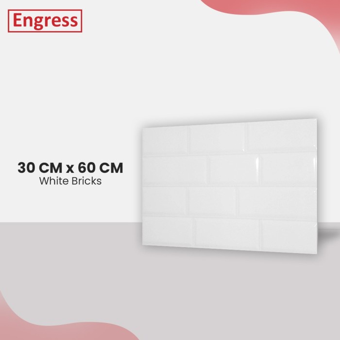 Jual Keramik Dinding Motif Bata Putih Engress 30X60 White Brick Bevel ...