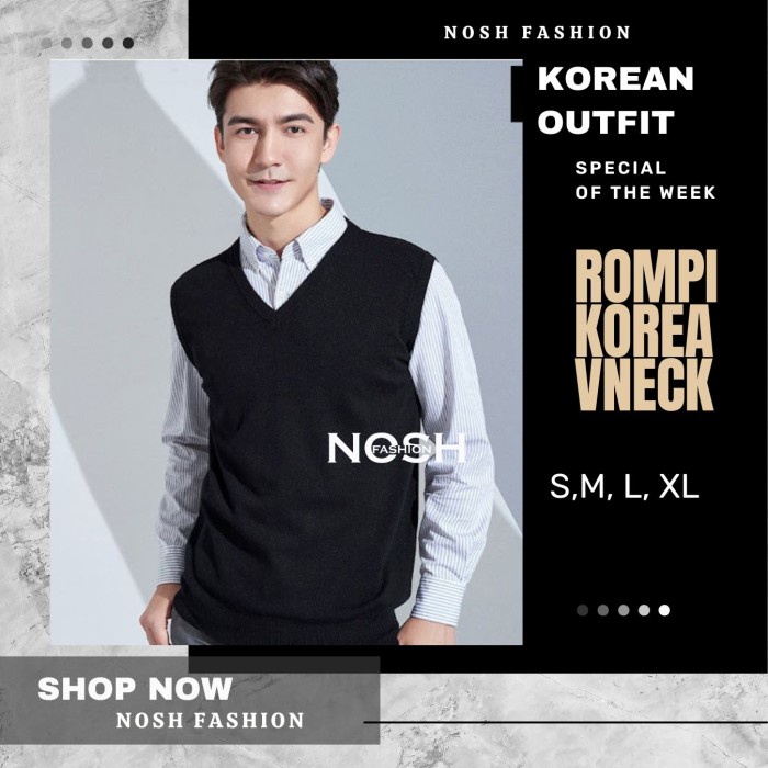 Jual Nosh Rompi Pria Rajut Polos Ian /Knit Vest Seragam Kantor | Shopee ...