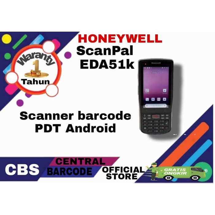 Jual HONEYWELL Barcode Scanner EDA51K Android Mobile WIFI EDA 51K ...