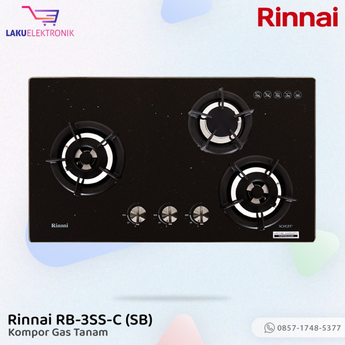 Jual Built-in Gas Hob Kompor Gas Tanam 3 Tungku Rinnai RB-3SS-C (SB) | Shopee Indonesia