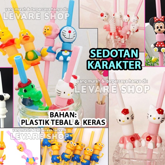 Jual Best Product Sedotan Karakter - Straw Minuman Motif Kartun Lucu ...