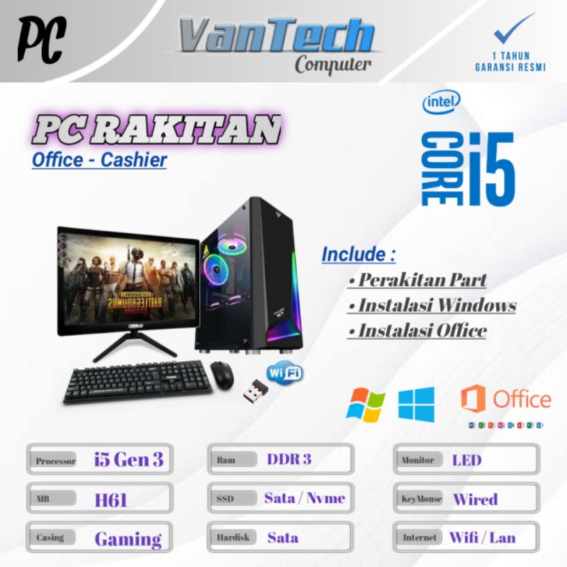Jual Paket PC Rakitan Core i5 3470 Casing Gaming Fullset Siap Pakai | Shopee Indonesia