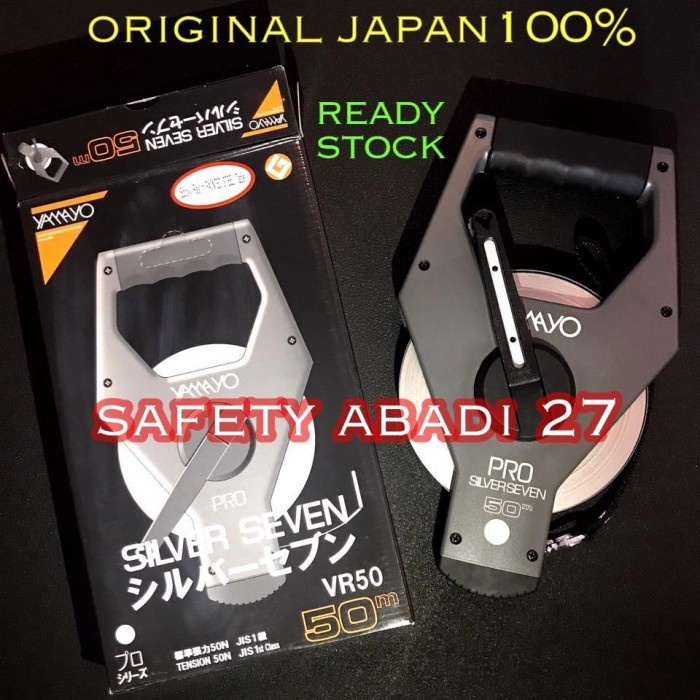 Jual Meteran YAMAYO 50M / Silver Seven VR50 Steel Plat Baja Asli Japan | Shopee Indonesia