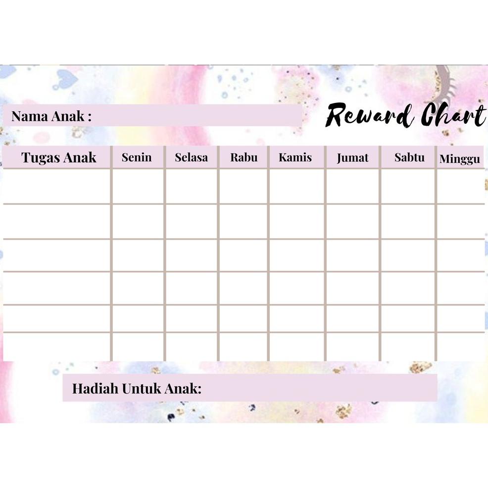 Jual Belanja Reward Chart Papan Nilai Anak Wipe Clean Bisa Dihapus Nyp ...