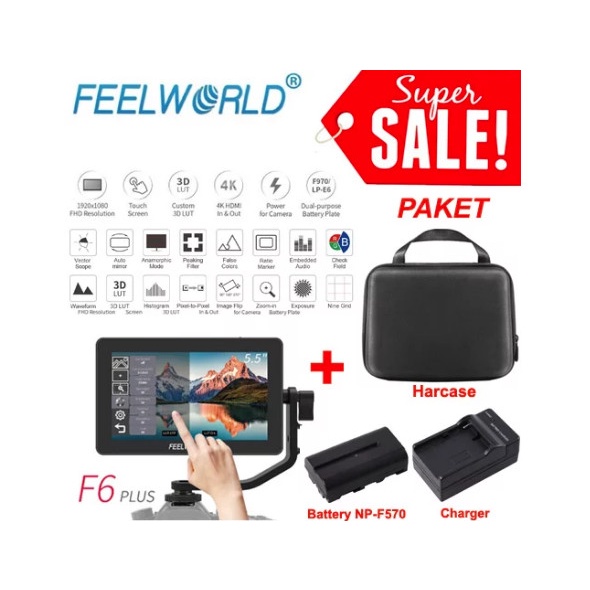 Jual Feelworld F6 Plus 5 5 Inch 3d Lut Monitor Touch Screen Paket