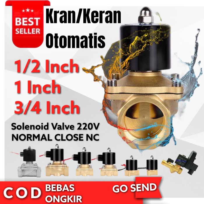 Jual KRAN OTOMATIS ELECTRIC SOLENOID WATER VALVE 220V 3/4 INCH | Shopee ...