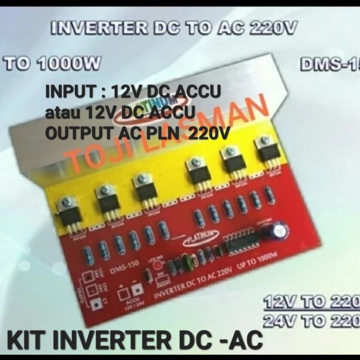 Jual KIT INVERTER 12v-24v DC ke 220v AC 1000w DMS 150 CAR MOBIL sound ...