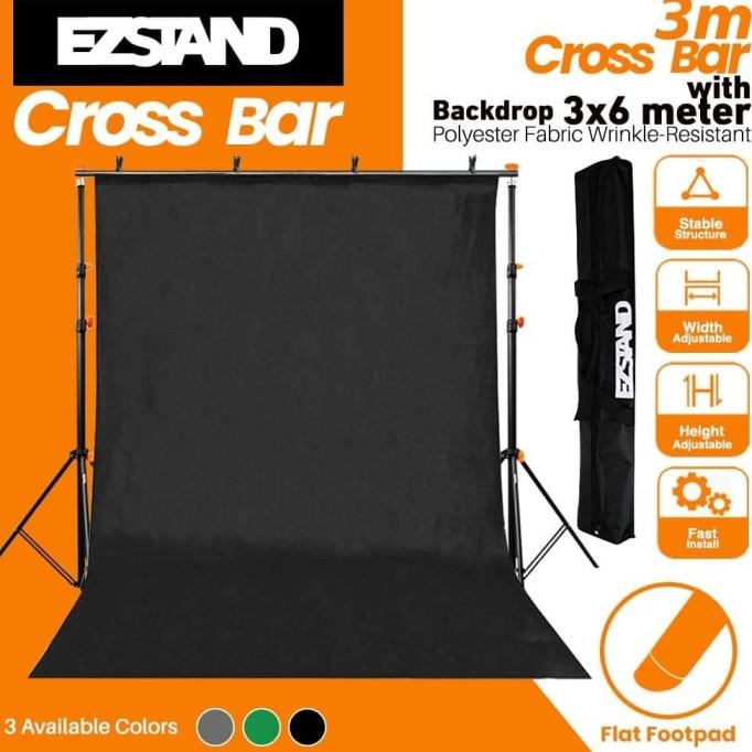 Jual BARU !!! EZ Stand Portable Background Stand + Backdrop Background ...