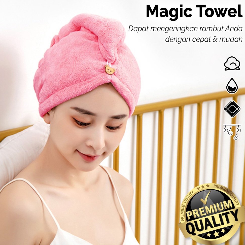 Jual KRTG-76 Handuk Keramas Pengering Rambut Kepala Ukuran 65cm x 25cm ...