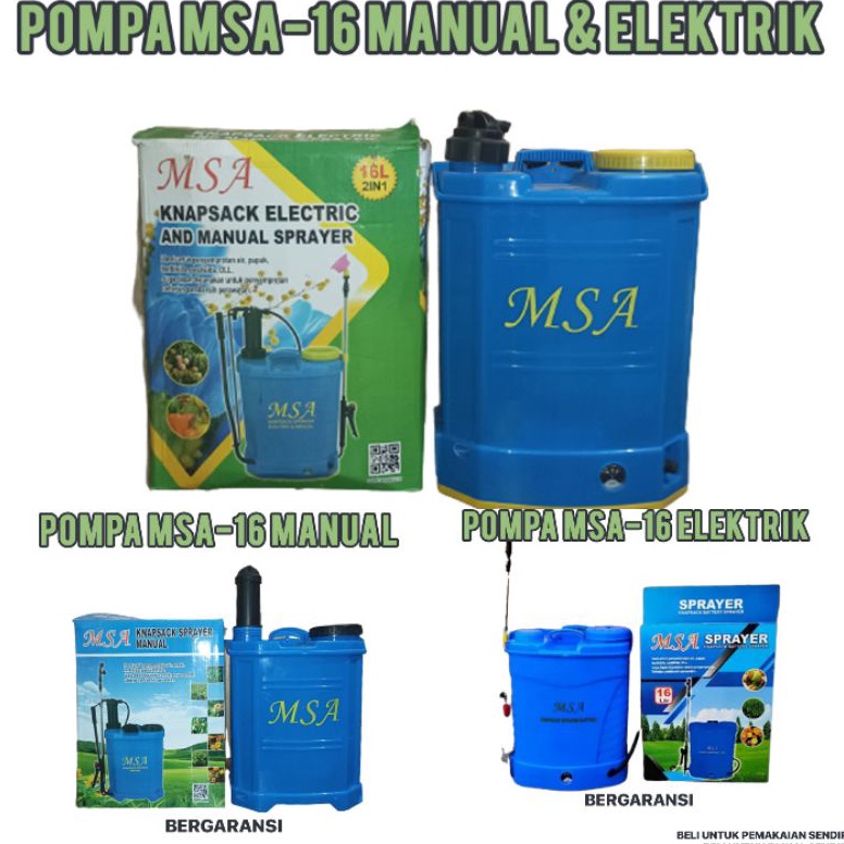 Jual Terbaik.. POMPA SPRAYER MSA-16L GARANSI ( MANUAL ) ( ELECTRIC ...