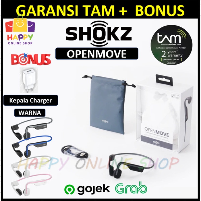 Jual Shokz Openmove Wireless Bone Conduction Headphone Aftershokz Open ...
