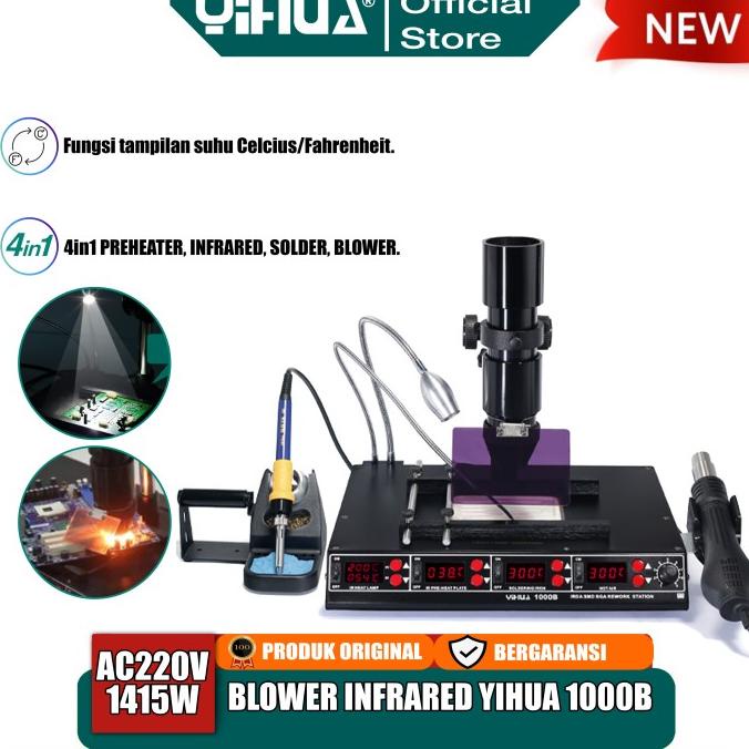 Jual Yihua 1000B 4 IN 1 Blower Uap Infrared Lamp Solder Preheating ...