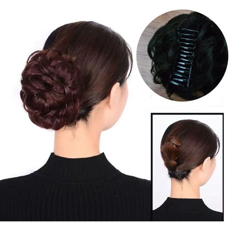 Jual WIG SANGGUL DENGAN JEPITAN RAMBUT PALSU CEPOL KONDE HAIR SINTETIS ...