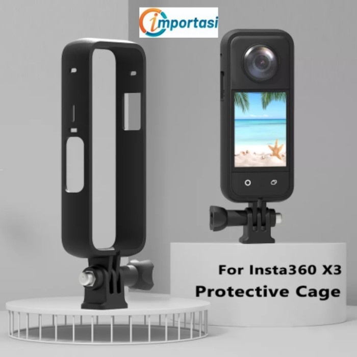 Jual Protective Frame Cage INSTA360 X3 Hard Case Bumper Cover 1/4 inch ...