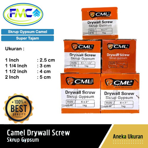 Jual Skrup Gypsum Grc Sekrup Baut Plafon 2Cm 3Cm 4Cm 5Cm Camel 1 Pak ...