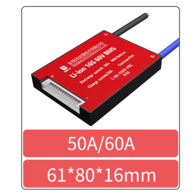 Jual BMS 60 volt 16 S lithium 30A 40A 50A 60A 80A 100A common port ...