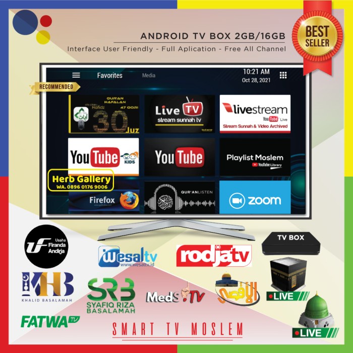 Jual Smart Tv Muslim Android Tv Box Rodja Tv Alquran Bukan Parabola ...