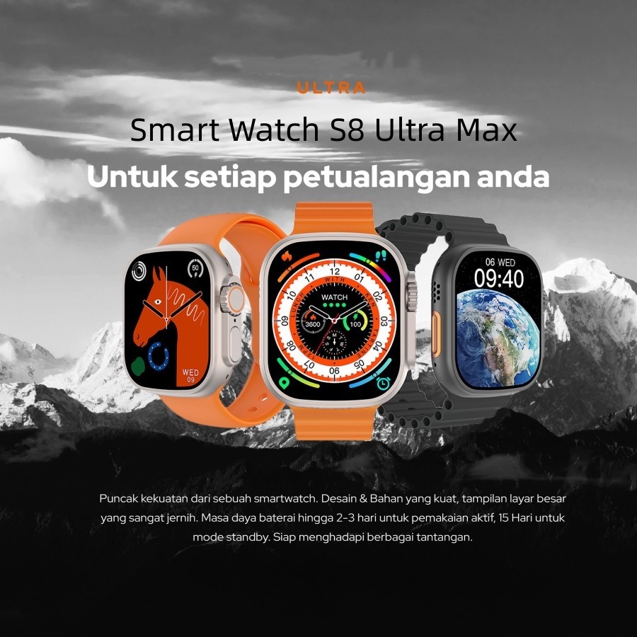 Jual Smart Watch S8 Ultra Max 2.08 Inci 49Mm Smart Watch Pria Ip68 Air ...