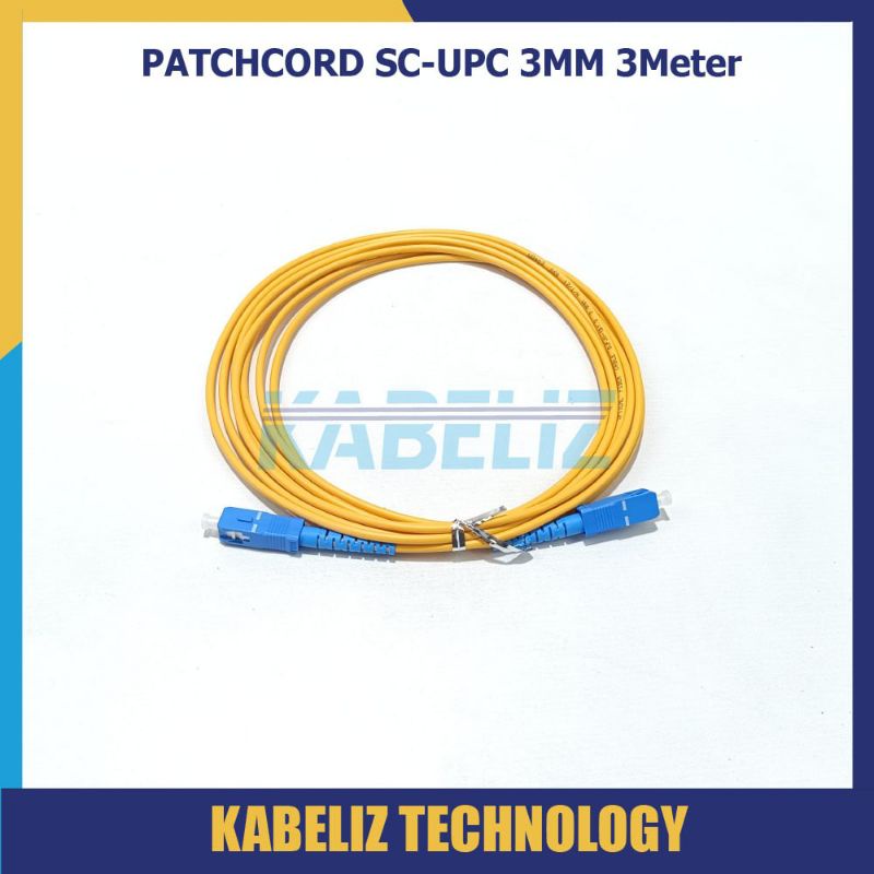 Jual PATCHCORD KABELIZ SC UPC SC UPC 3MM 3M 1 PLASTIK ISI 1 PATCORE ...