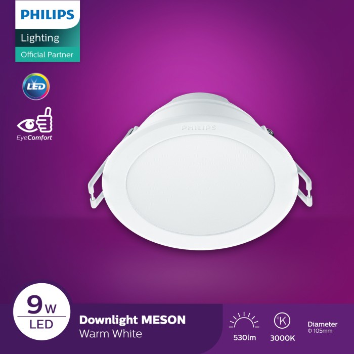 Jual Philips Lampu Downlight 59449 MESON 105 9W 30K WH Recessed LED Kuning | Shopee Indonesia
