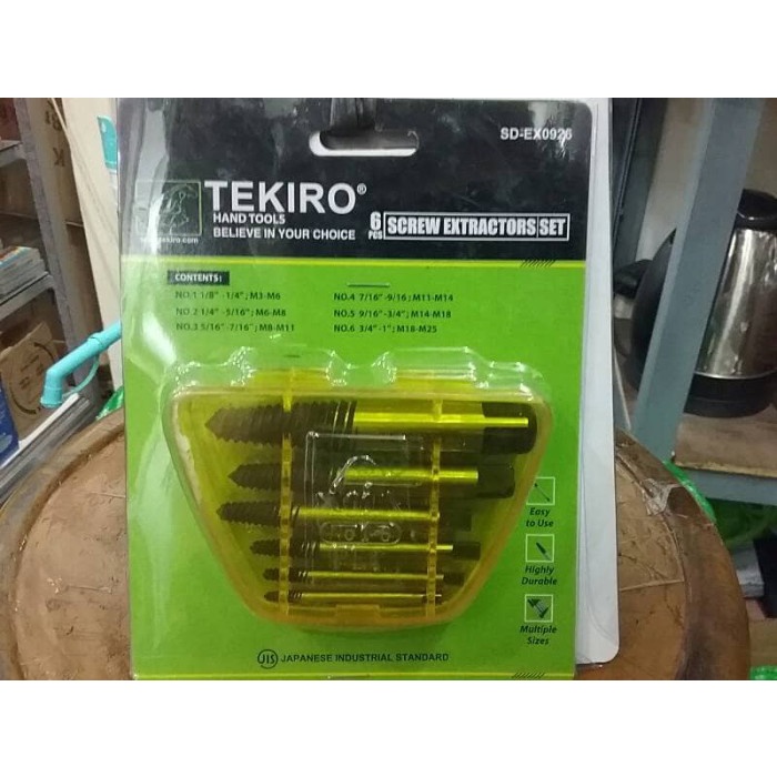 Jual TAP BALIK TEKIRO SET 6PCS / SCREW EXTRACTORS SET TEKIRO | Shopee ...