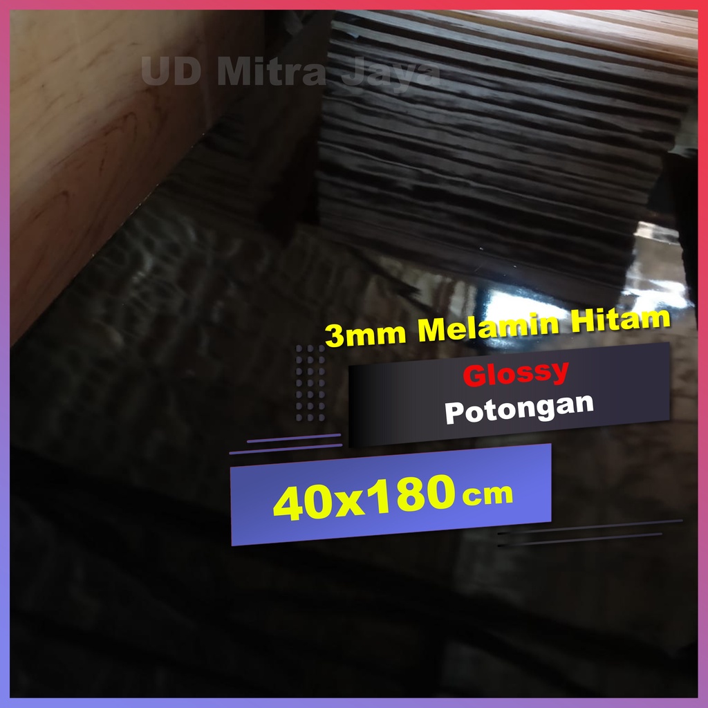 Jual Triplek melamin warna hitam glossy tebal 3mm ukuran 40x180 ...