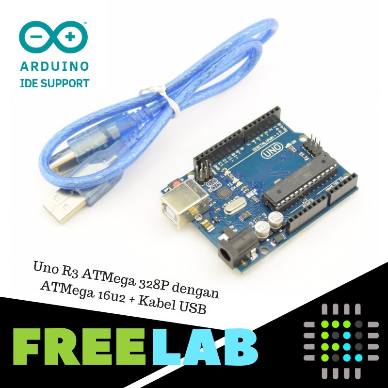 Jual Ardu Uno R3 ATMega 328P DIP dg ATMega 16u2 + Kabel USB OEM Ori ...