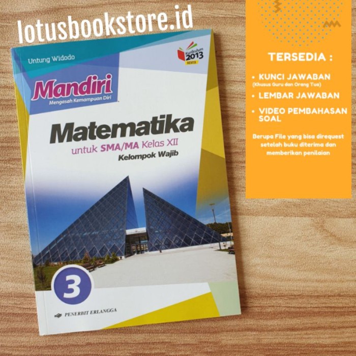 Jual MANDIRI MATEMATIKA SMA Kelas 12 / Buku Erlangga / Kelompok Wajib / | Shopee Indonesia