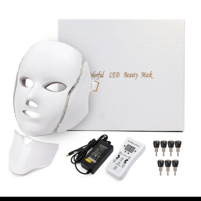 Jual led light 7 color face neck mask / wajah leher kerut jerawat kusam ...