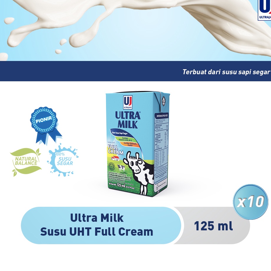 Jual Laris Ultra Milk Susu UHT Full Cream 125ml [Paket isi 10 pcs] | Shopee Indonesia