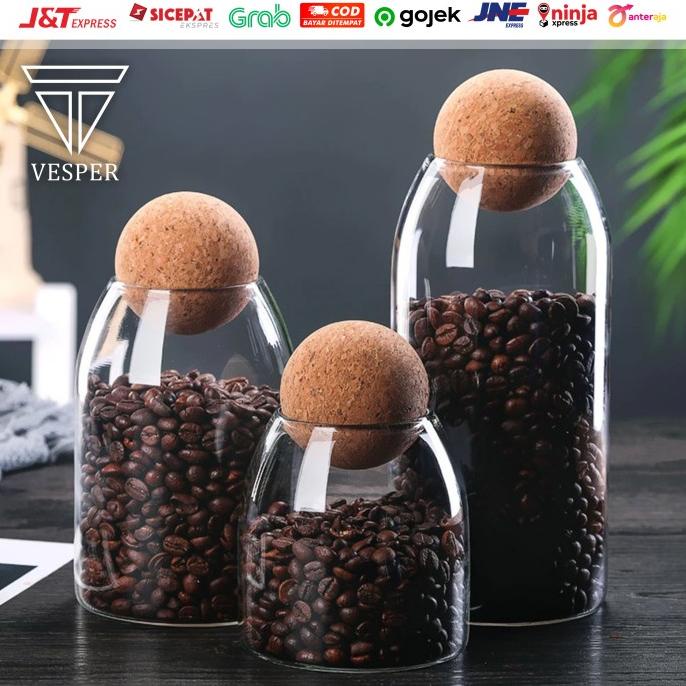 Jual Coffee Bean Glass Canister Sto Jar / Toples Botol Kaca Biji Kopi ...