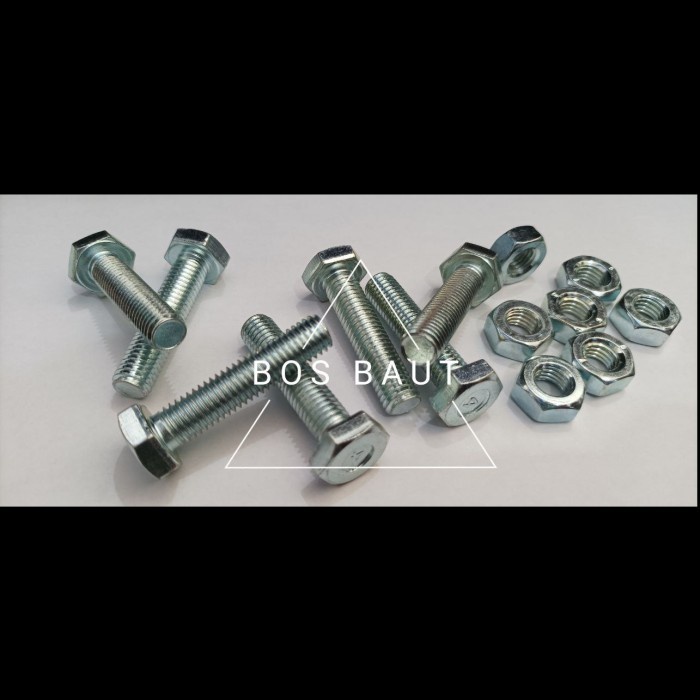 Jual Baut Mur Besi M10 x 45 Putih (Kunci 17) | Shopee Indonesia