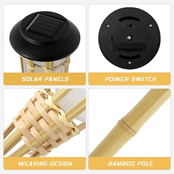 Jual LAMPU TAMAN LED TANCAP TENAGA SURYA BULUH / LAMPU API HIAS TAMAN ...
