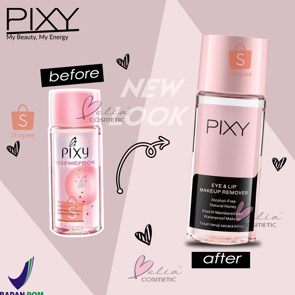 Jual Stok terbaru BELIA PIXY Make Up Remover 60ml | Eye & Lip Penghapus ...