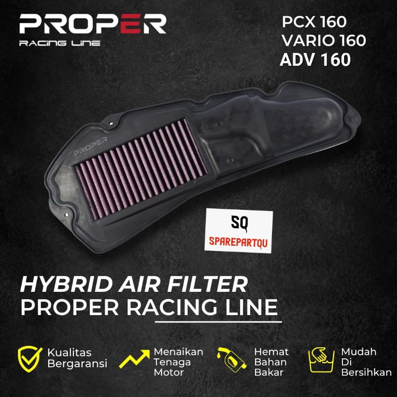 Jual FILTER UDARA HYBRID VARIO 160 PCX 160 ADV 160 PROPER RACING LINE ...