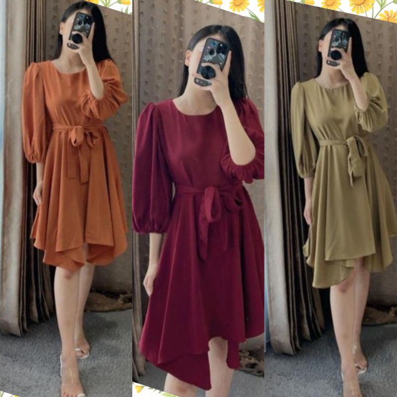 Jual Dress Wanita Terbaru 2023 Korean Style Viral Kondangan Elegan Pakaian Cewek Gaon Penyanyi ...