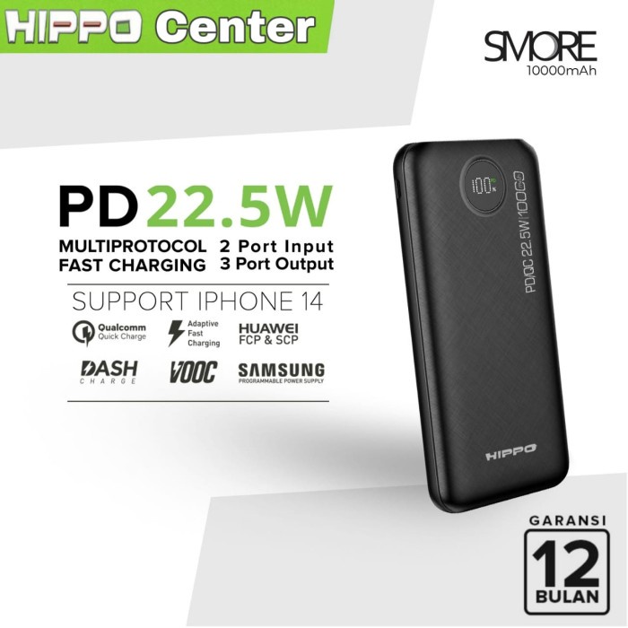 Jual Discount Hippo Power Bank Smore 10000Mah Pd 22.5W Fast Charging 3 ...
