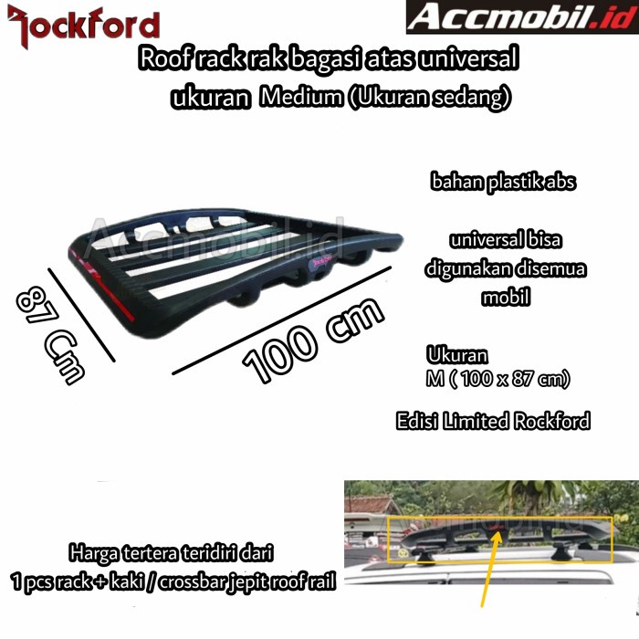 Jual Paket Rak Atas Mobil Foxco Plus Kaki Jepit Roofrail | Shopee Indonesia