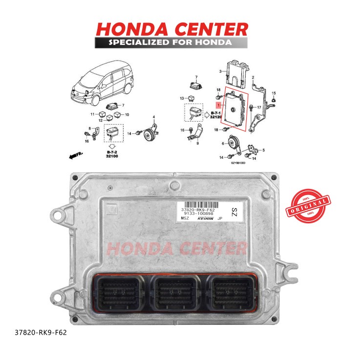 Jual [Baru] Ecu Komputer Mesin Honda Freed 2009 2010 2011 2012 37820 ...