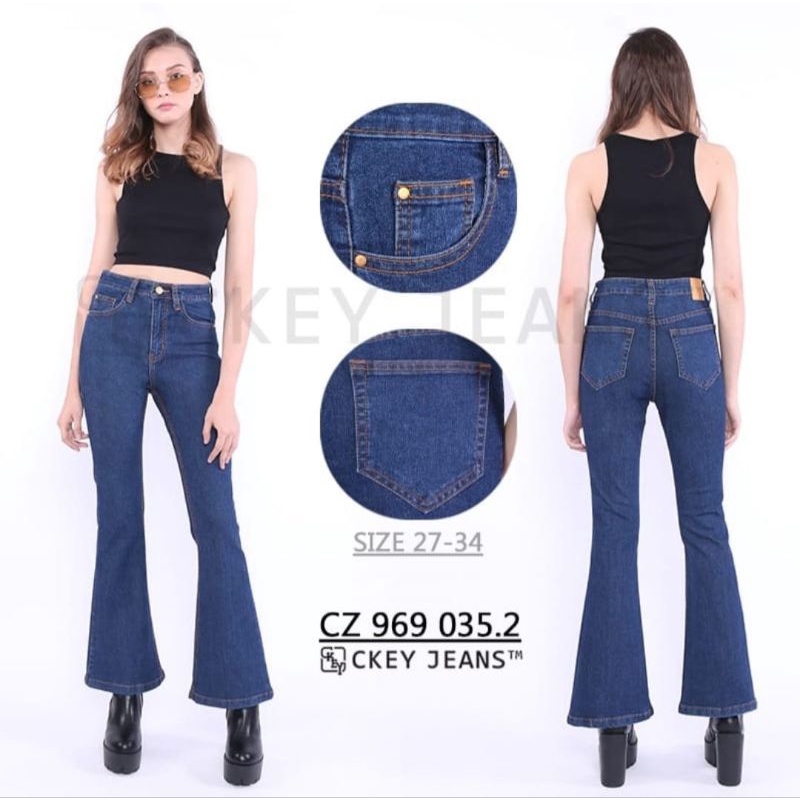 Jual Etna - Cutbray Highwaist Ckey Jeans Premium Basic Korea Style Kekinian - Soft Jeans Stretch ...