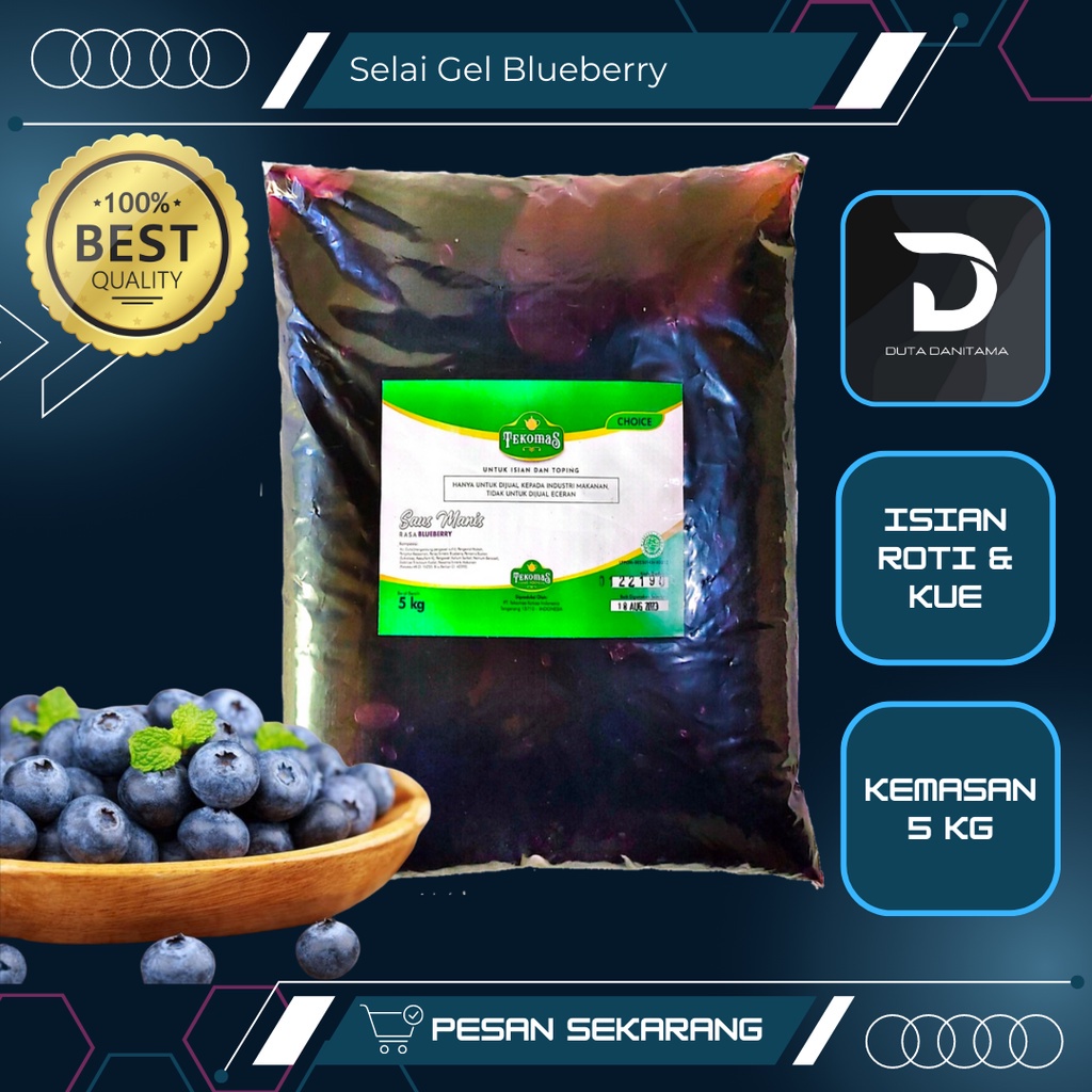 Jual Selai Blueberry Tekomas 5 kg (Selai Roti dan Kue) | Shopee Indonesia