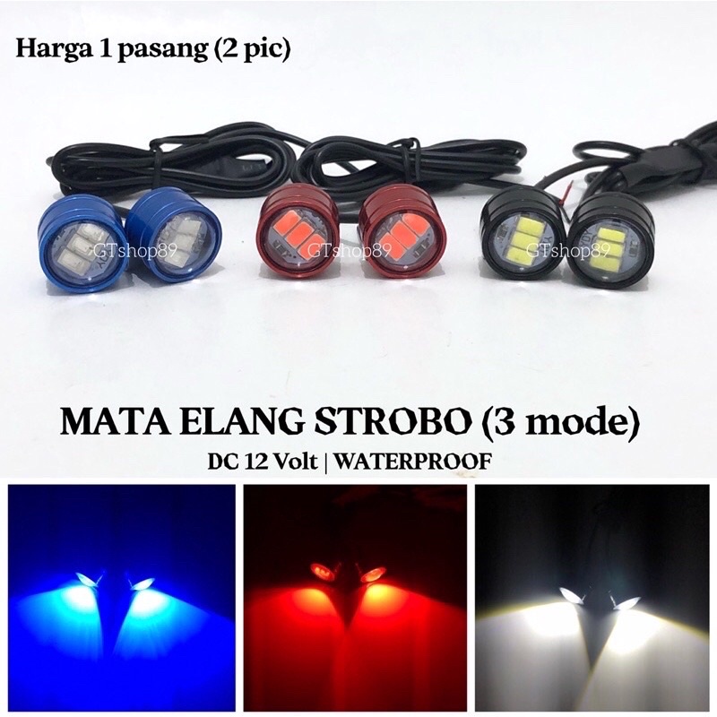 Jual LED EAGLE EYE KEDIP 3 LED DRL MATA ELANG FLASH Motor Mobil | Shopee Indonesia