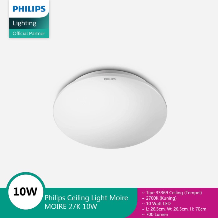Jual Philips Ceiling LED Light MOIRE 27K 10W 33369 - Kuning | Shopee ...