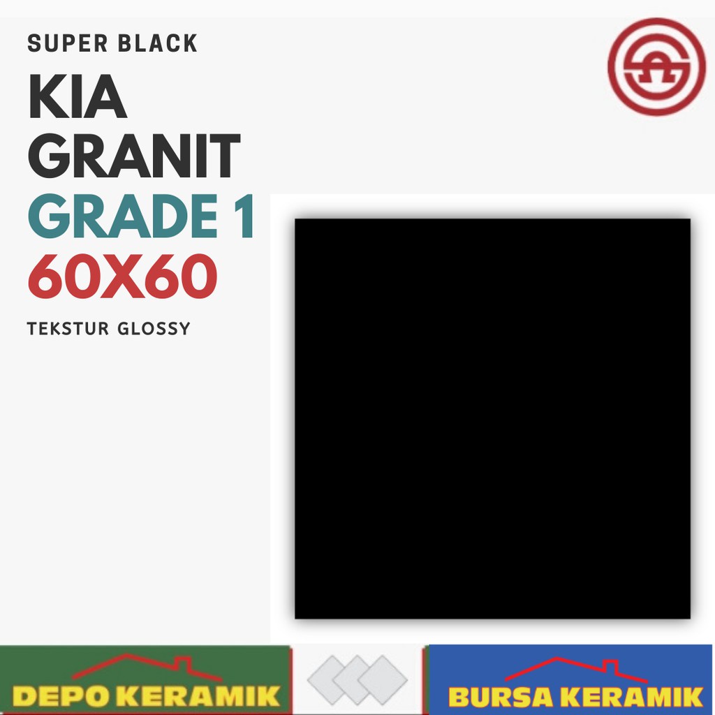 Jual Granit Hitam Polos 60X60 Bla Grade 1 Glossy&Marble | Shopee Indonesia