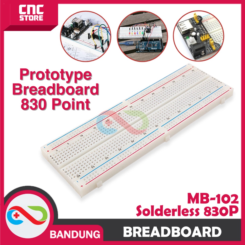 Jual BREADBOARD MB-102 SOLDERLESS 830 830P | Shopee Indonesia
