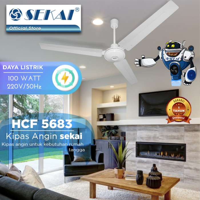 Jual Sekai Ceiling Fan 56 Inch Hcf5683 Kipas Angin Langit Langit Hcf ...